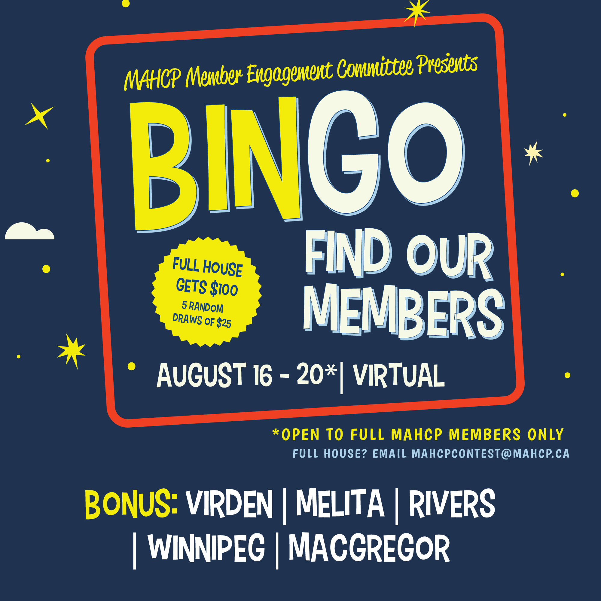MAHCP BINGO for August 19th - Manitoba Association of Health Care ...